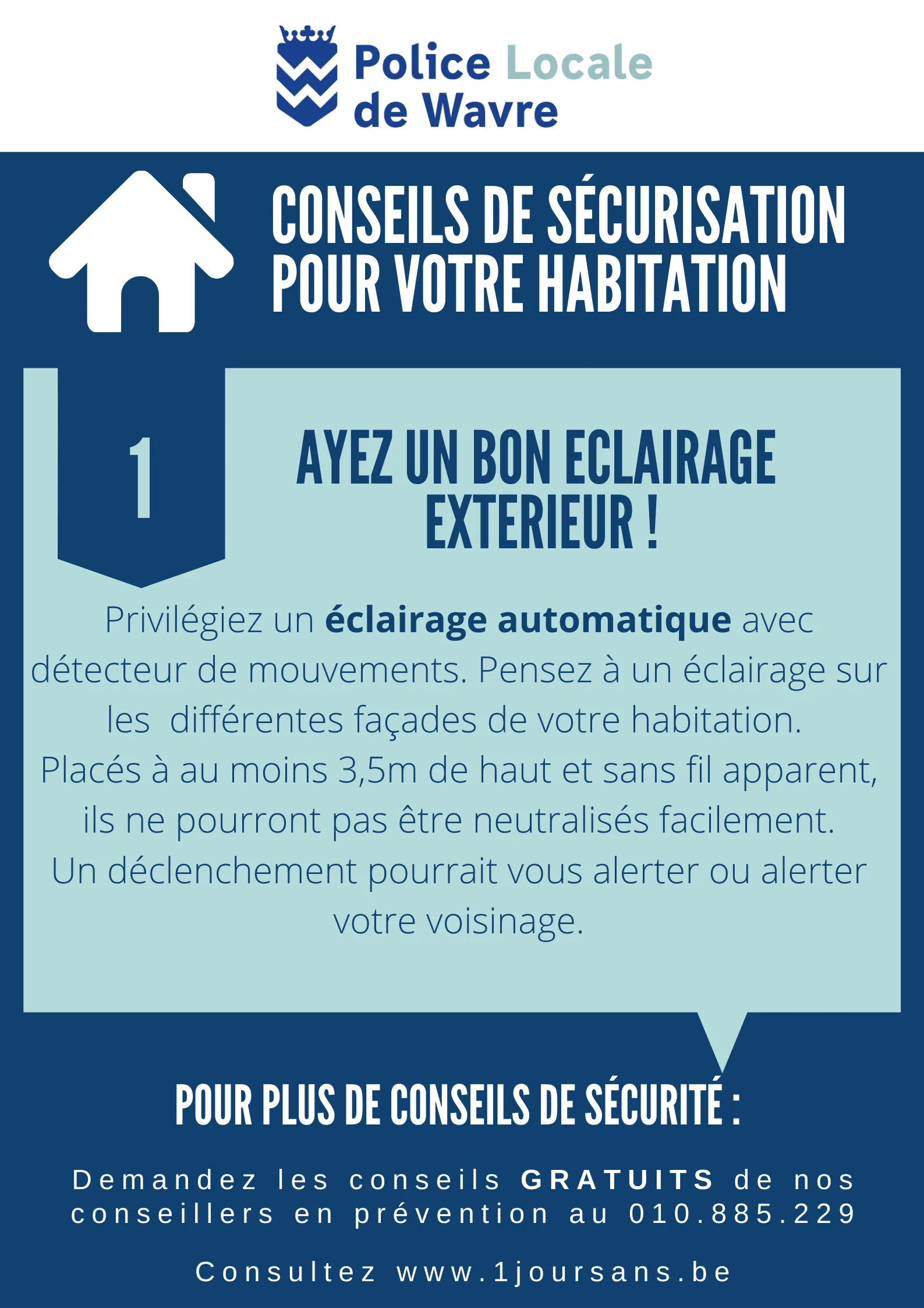 Conseils de sécurisation pour votre habitation | Police Locale Wavre