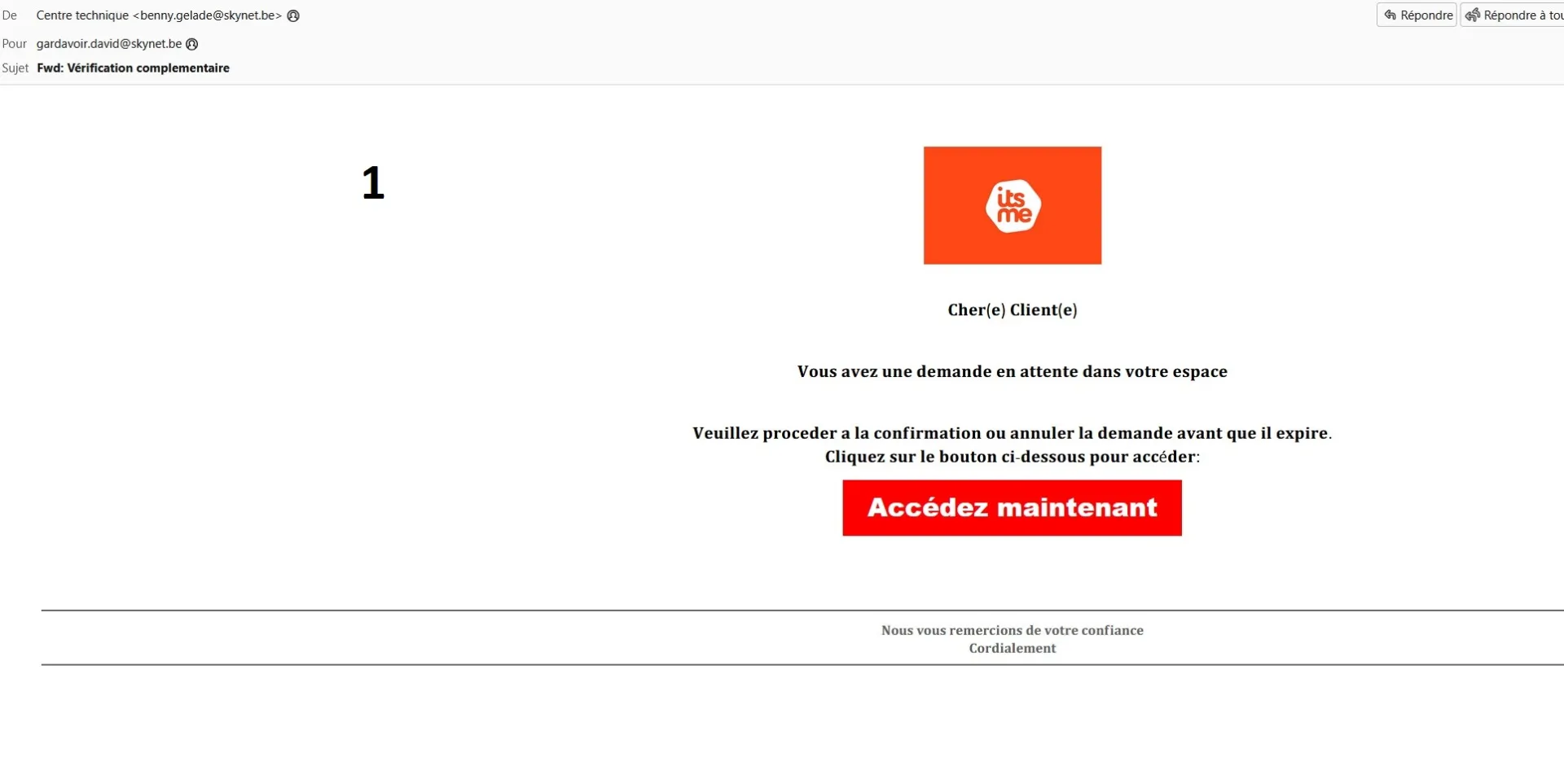 ARNAQUE ITSME | Police Locale Du Tournaisis